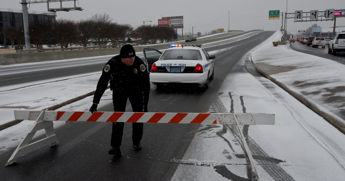 Drivers Stranded, Ditch Cars on Icy Highways in South as Cold Snap ...