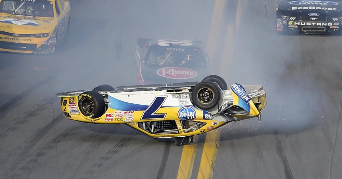 Regan Smith Flips during Xfinity NASCAR Race