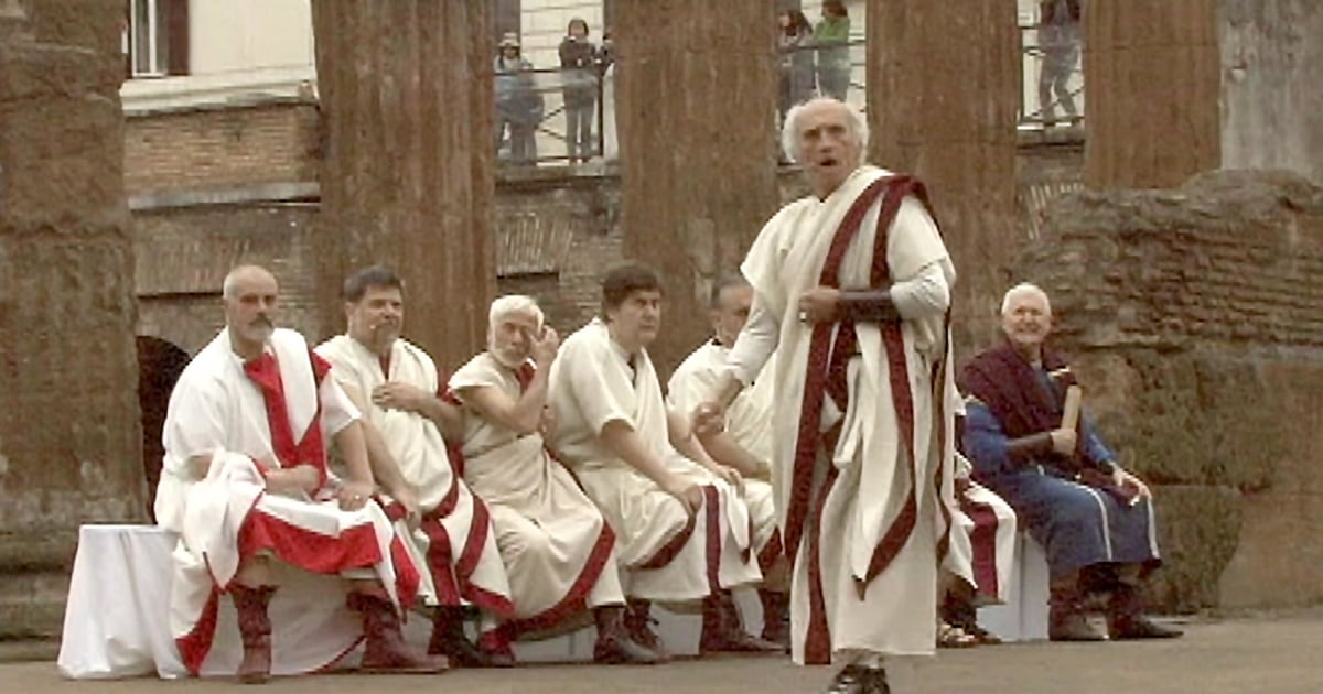 Caesar Hailed on Ides of March in Ruins of Ancient Rome