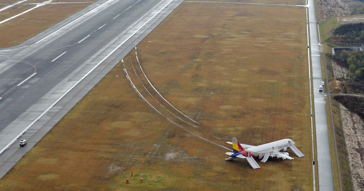 Plane Skids off Runway in Japan