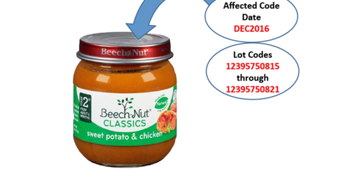 Beech-Nut Voluntarily Recalls 1,920 Pounds of Baby Food Because of Glass