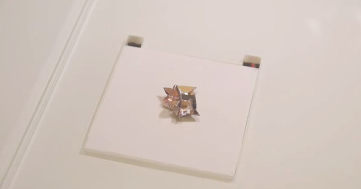 Tiny Origami Robot Can Fold Itself and Self-Destruct