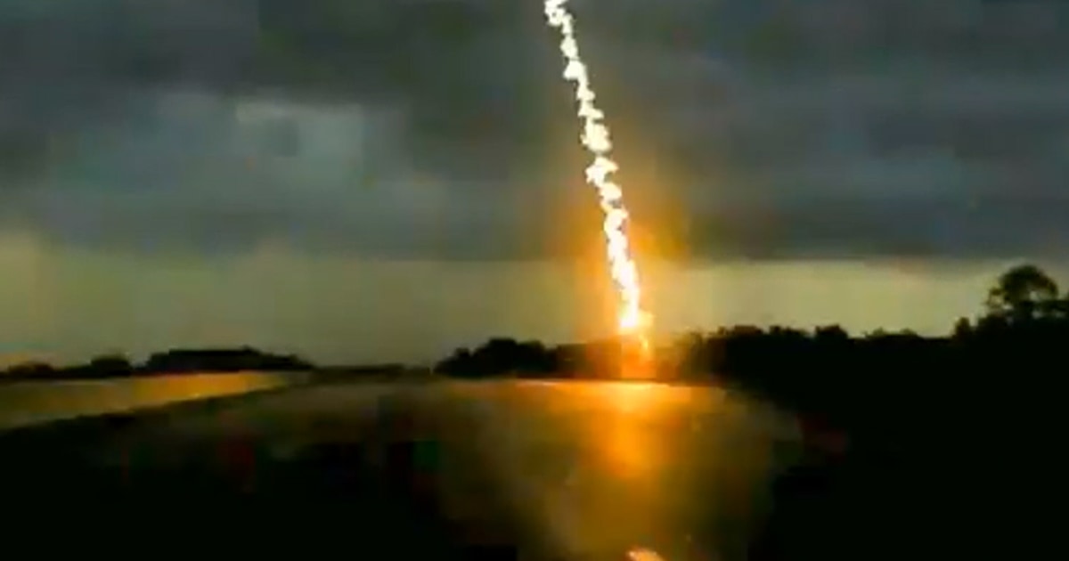 Police Officer Mark Rodriguez Narrowly Misses Lightning Strike