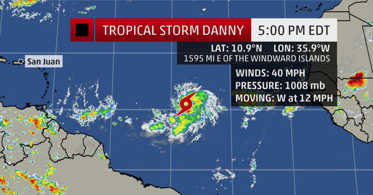 Tropical Storm Danny Forms in Atlantic, Expected to Become Hurricane