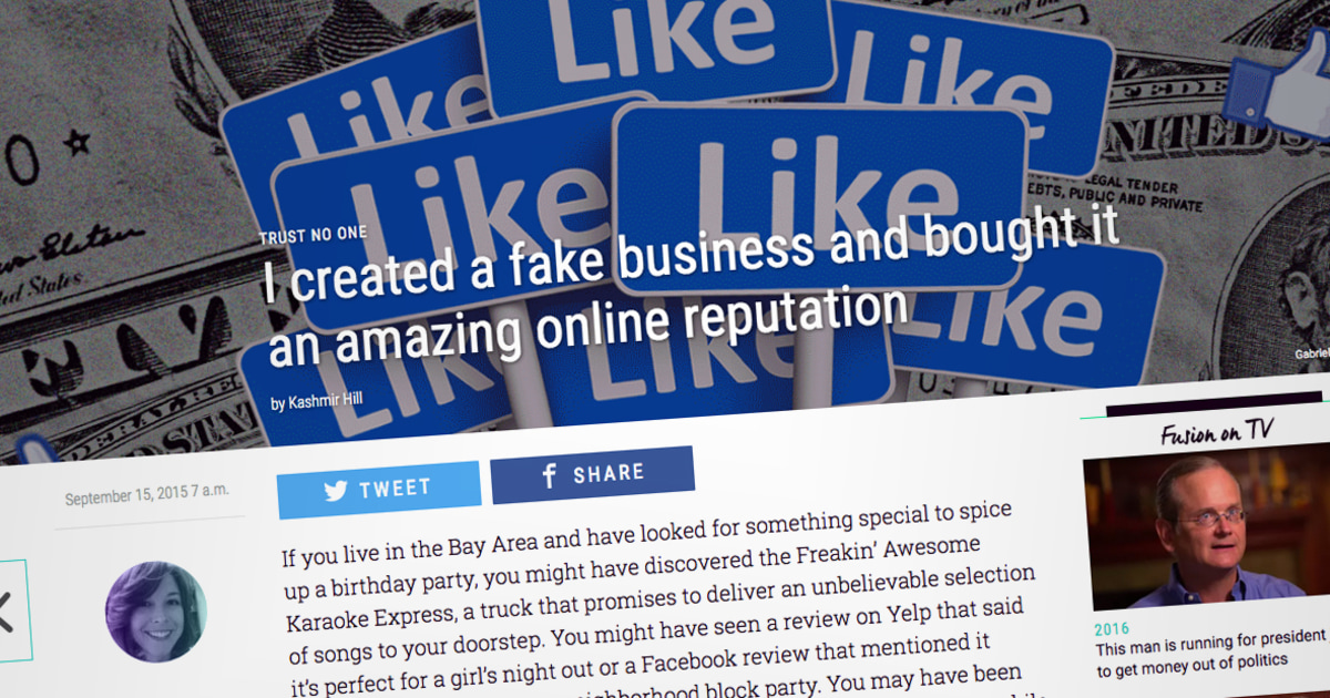 How a Fake Business Built an Awesome Online Reputation