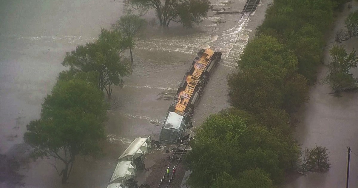 Freight Train Derails in Flooded Texas as Residents Brace for Patricia