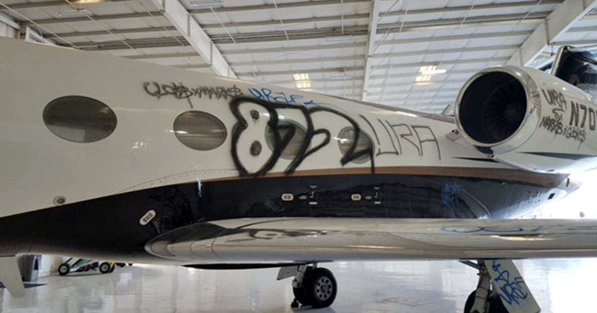 Private Jets Tagged With Graffiti at LA Airport
