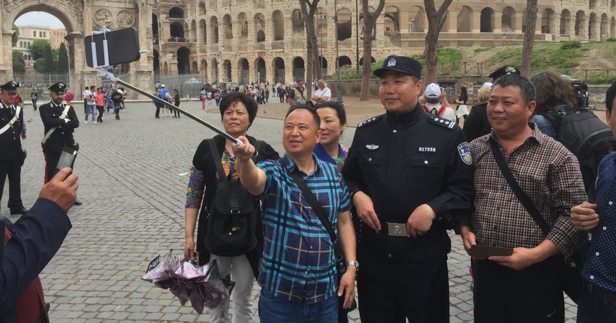 Chinese Police Patrol With Italians at Rome, Milan Tourist Sites