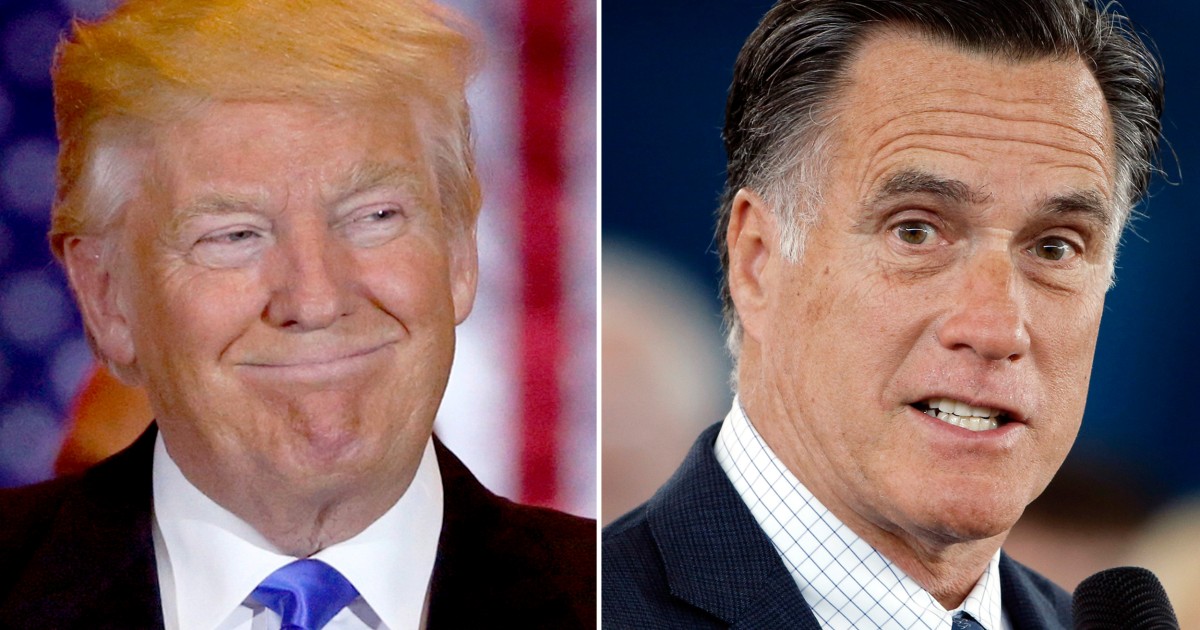 A Mitt Romney Gathering Proceeds Under Shadow of Trump