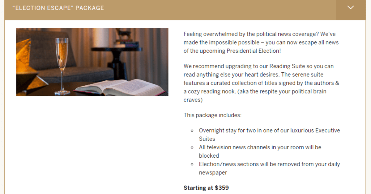 Check out of the Election and in to These Hotels