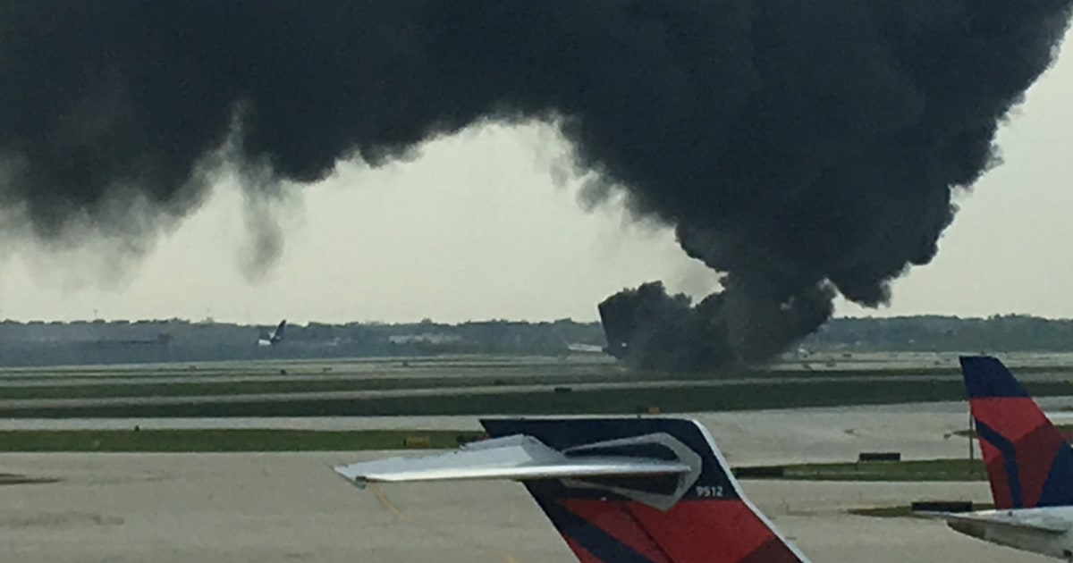 Scary Moments as Jet Catches Fire During Takeoff at O'Hare, 20 Hurt