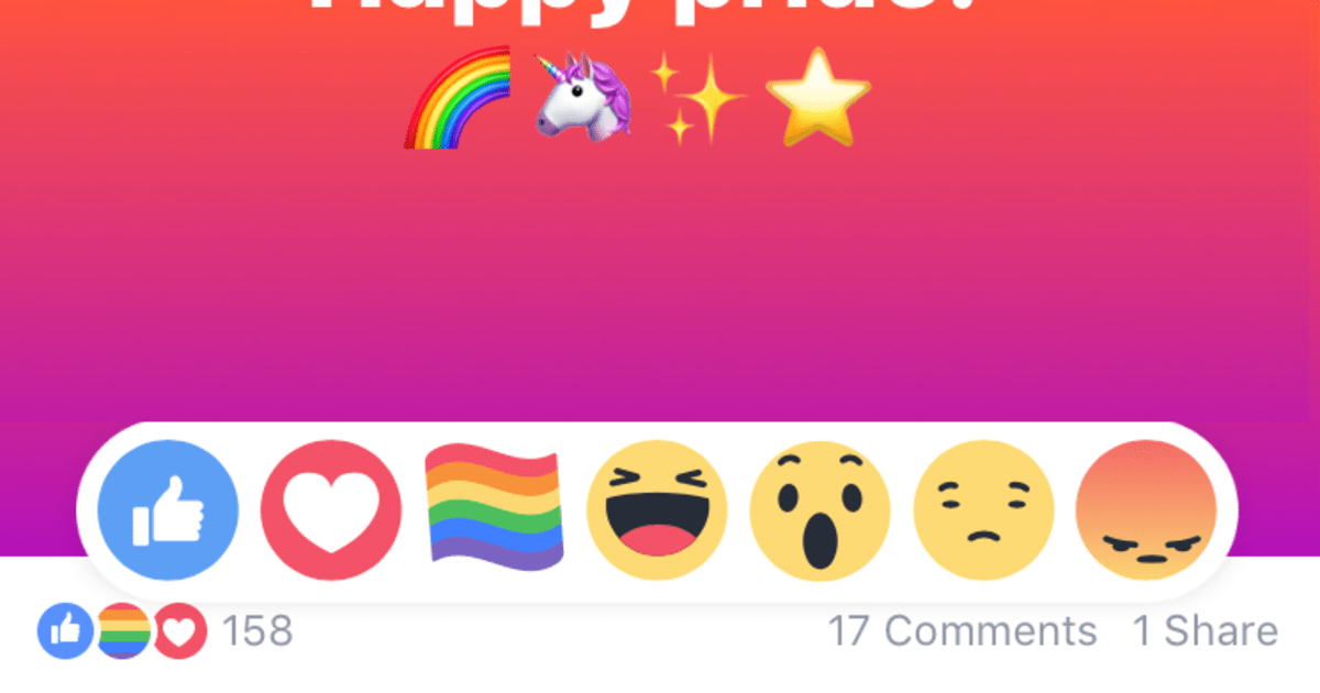 Facebook's Rainbow Pride Reaction Button Is Coming Back (Kind Of)