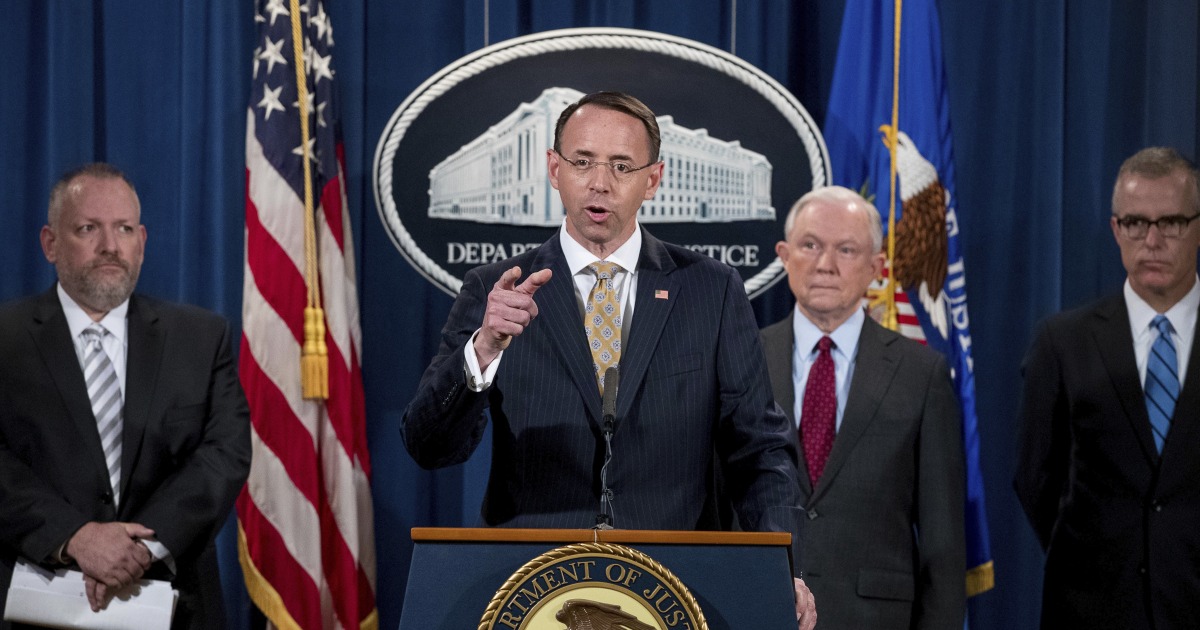 Deputy Ag Rosenstein Says Prosecutors Dont Intend To Go After Reporters