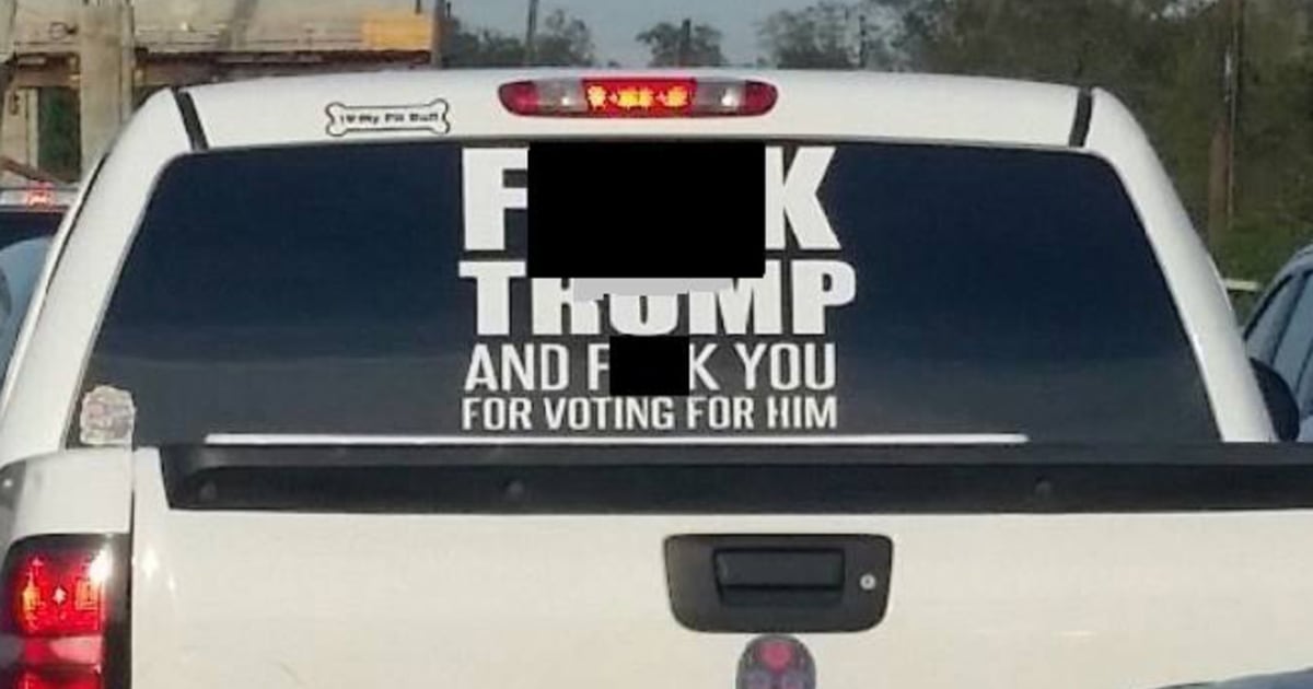 Texas sheriff threatens charge for anti-Trump truck decal