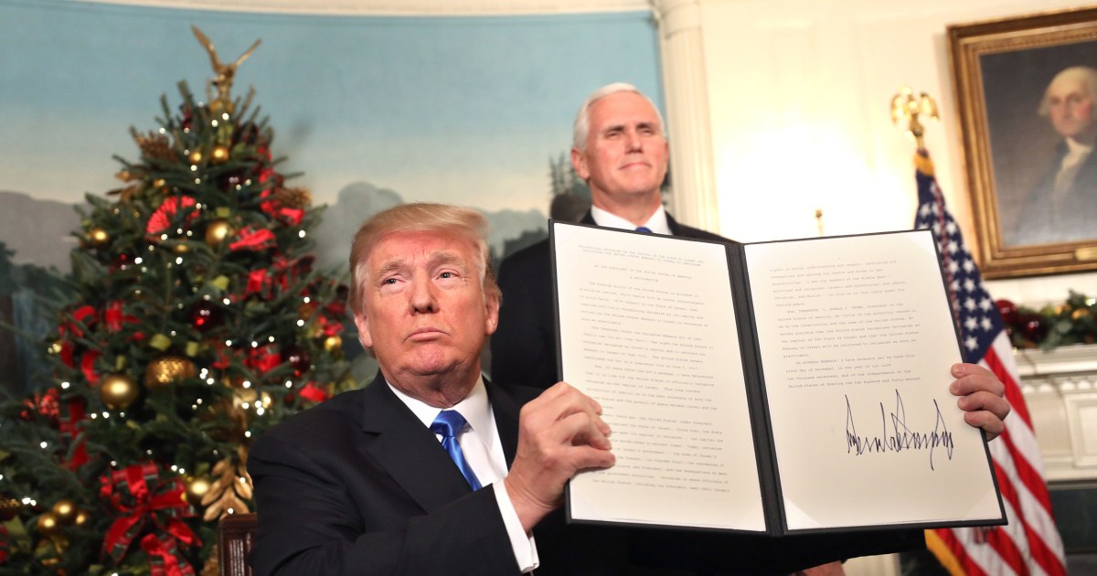 Trump recognizes Jerusalem as Israel's capital, upending U.S. policy