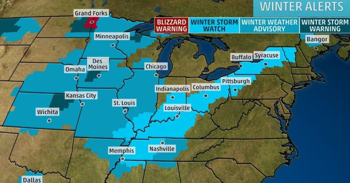 Winter storm that slammed California set to menace Plains, New England