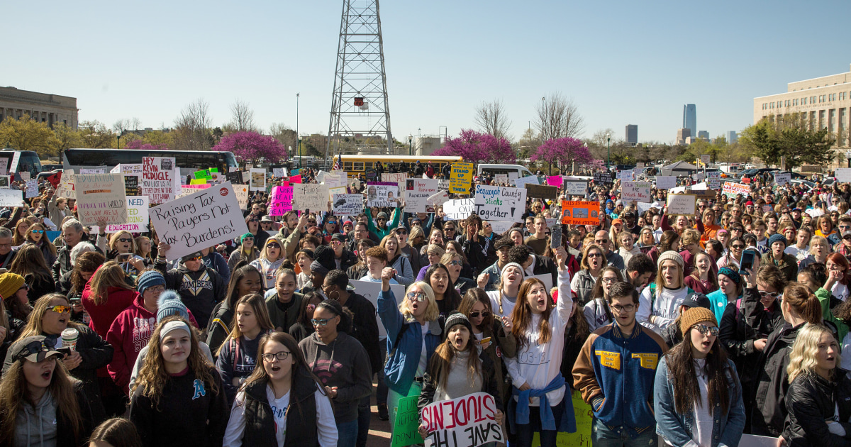 On third day of walkout, group of Oklahoma teachers embarks on 110-mile ...