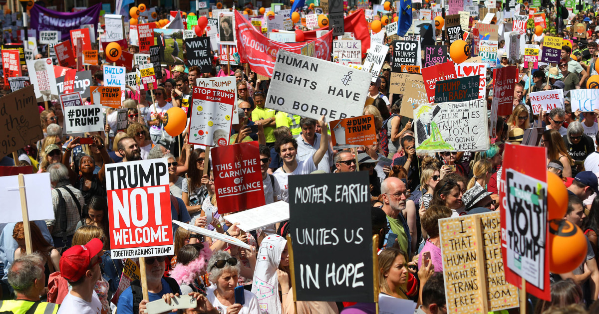 Trump in Britain: London demonstrators come out in force against U.S ...
