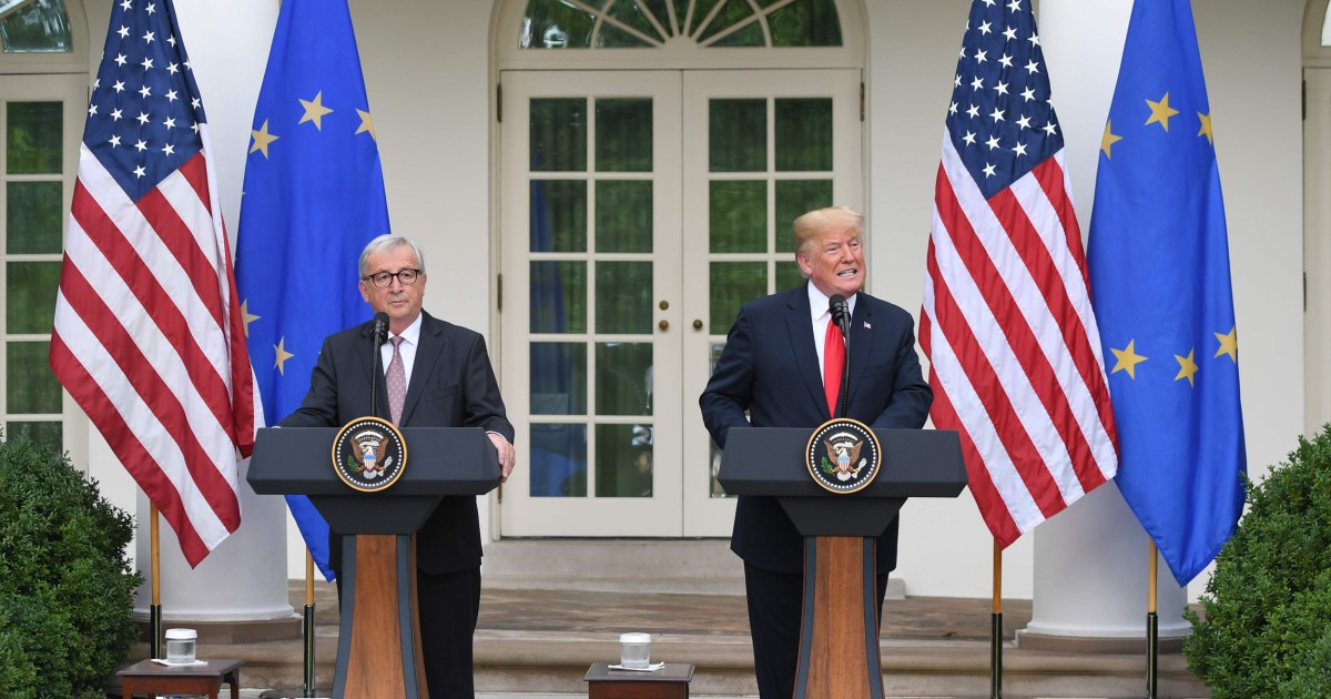 Trump and E.U. agree to dial down trade tensions