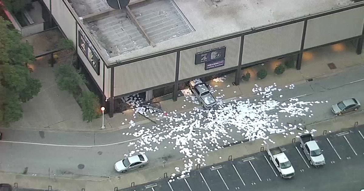 'Ranting' man arrested after truck crashes into Dallas TV station