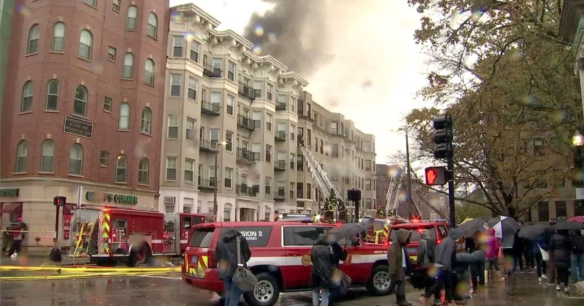 114 displaced after huge fire blazes through Boston apartment building
