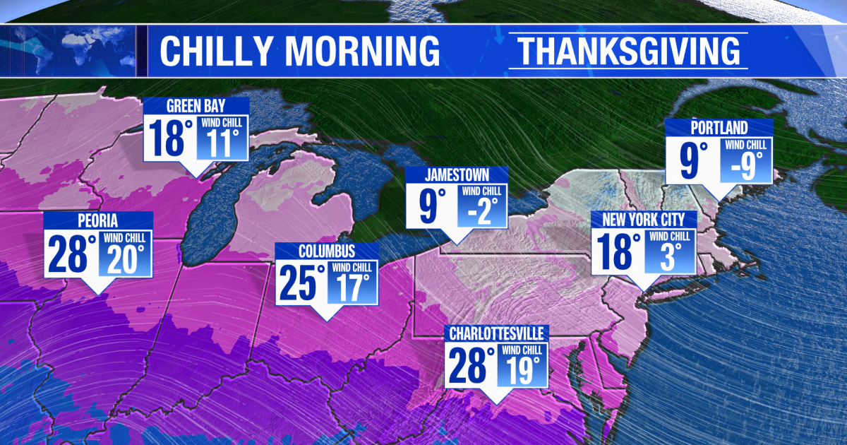 Thanksgiving Day will be coldest in over a century for millions in U.S.