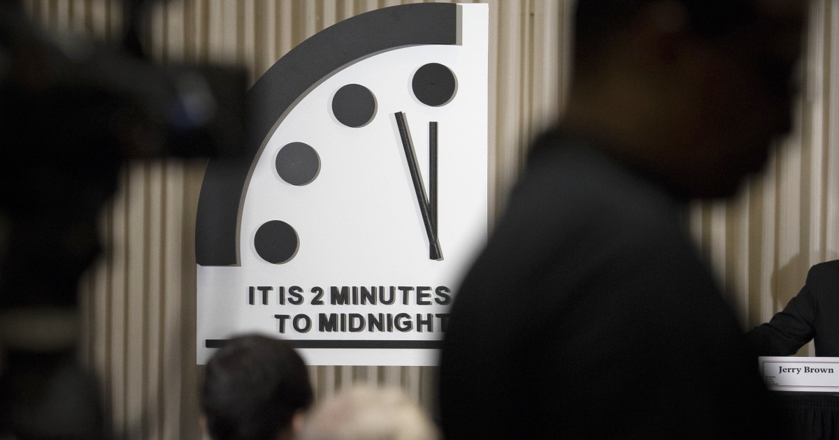 Doomsday clock has world at two minutes from Armageddon