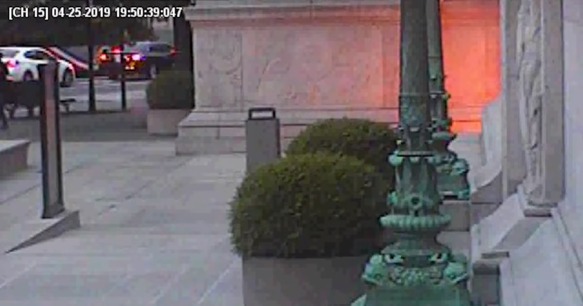 Authorities search for arsonist who set fire outside of National ...