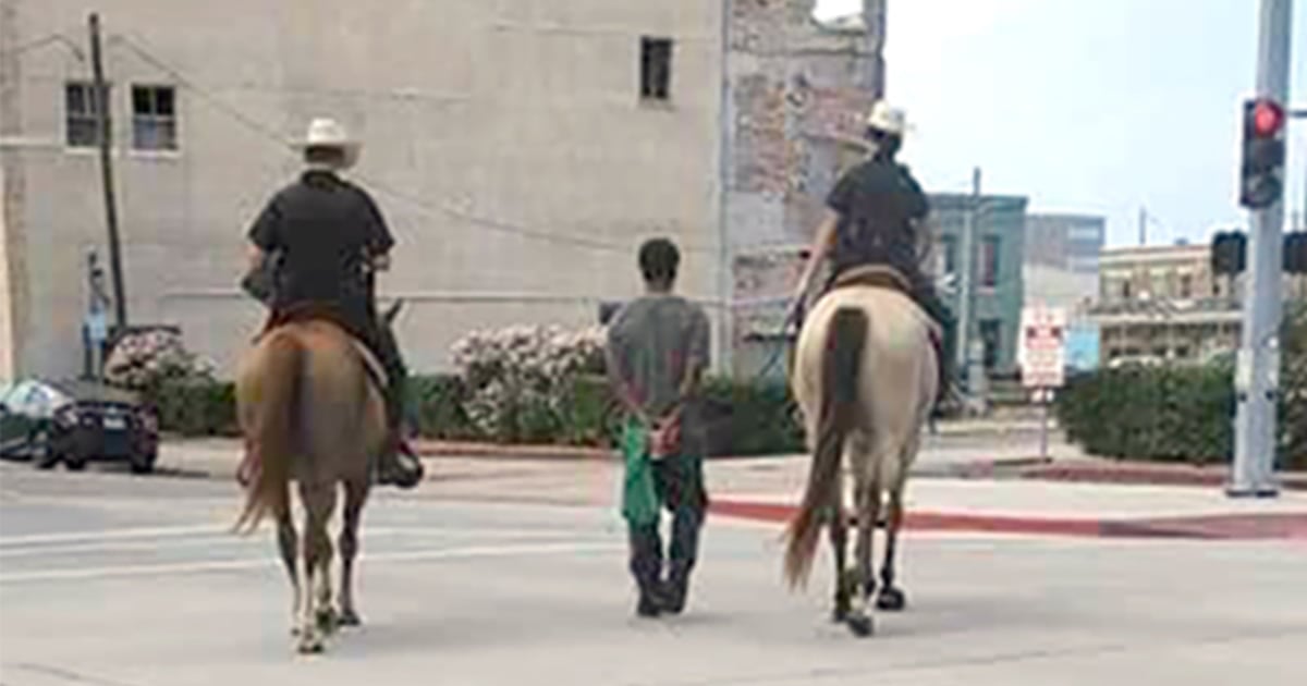 Texas officers on horses led handcuffed black man by a rope
