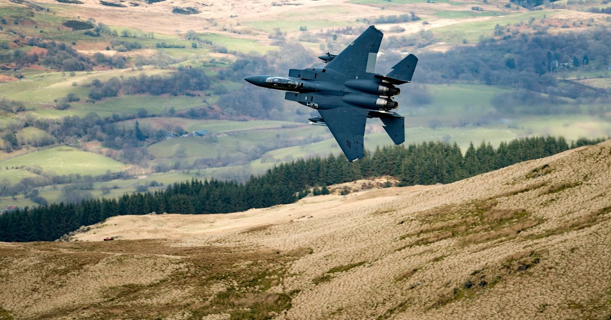 Two British skydivers in freefall were nearly struck by U.S. fighter jets