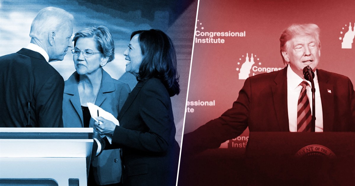 Debate night split screen highlights the Democrats' Trump challenge