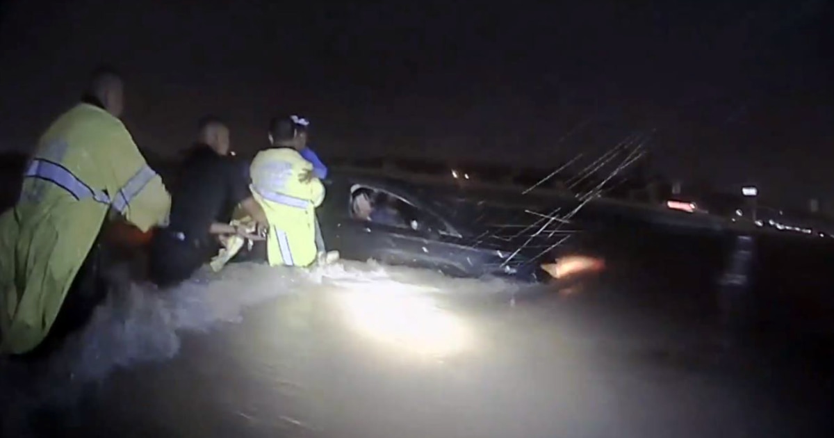 Video shows Texas officers forming human chain to rescue family during ...