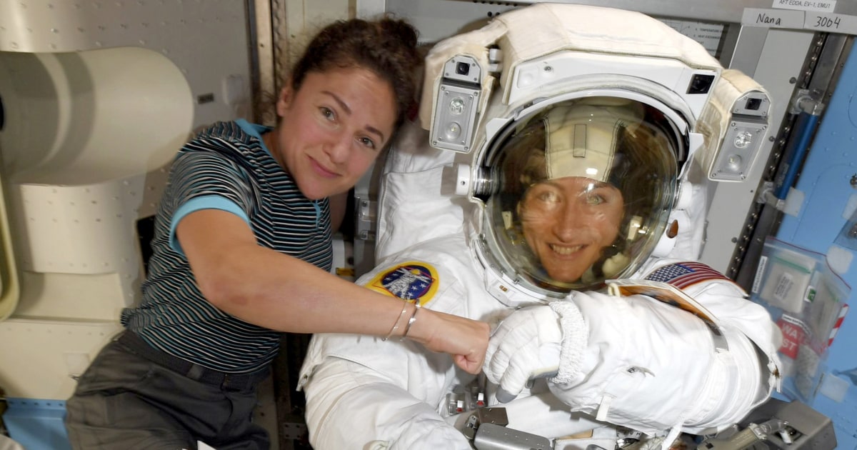 Astronaut duo makes history with first all-female spacewalk