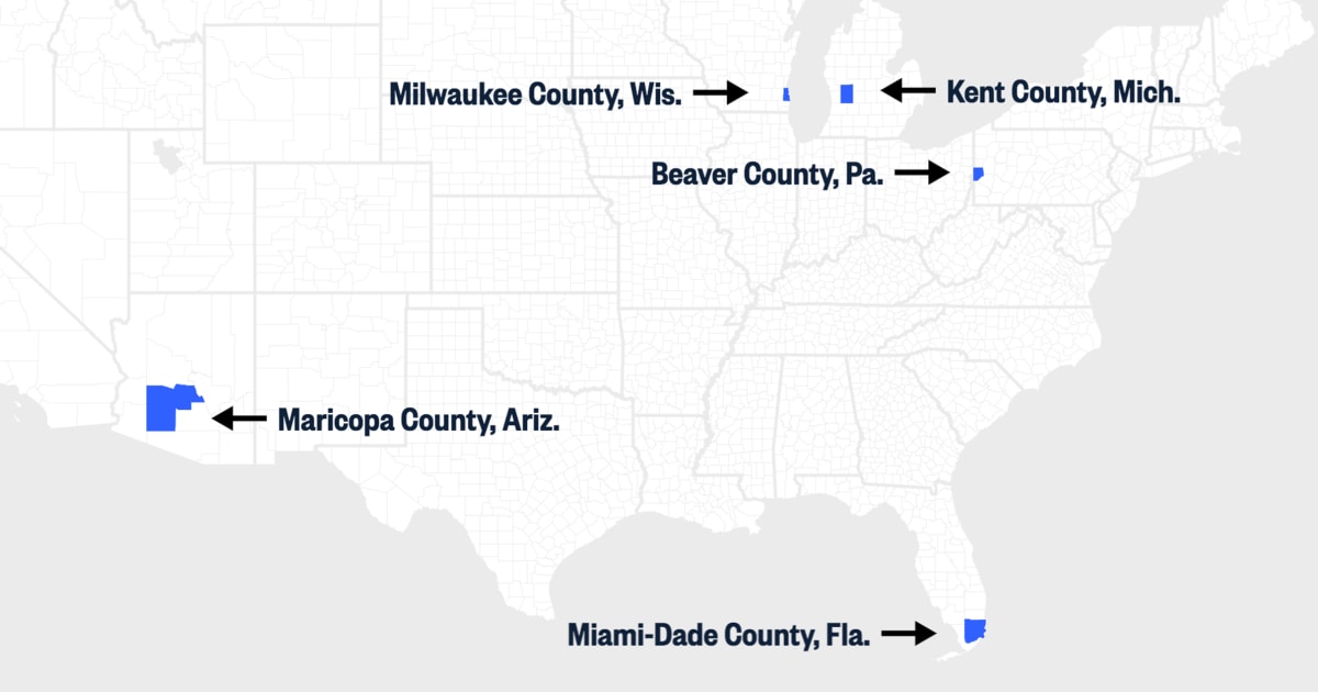 MAP: Key counties that may determine who voters elect in November
