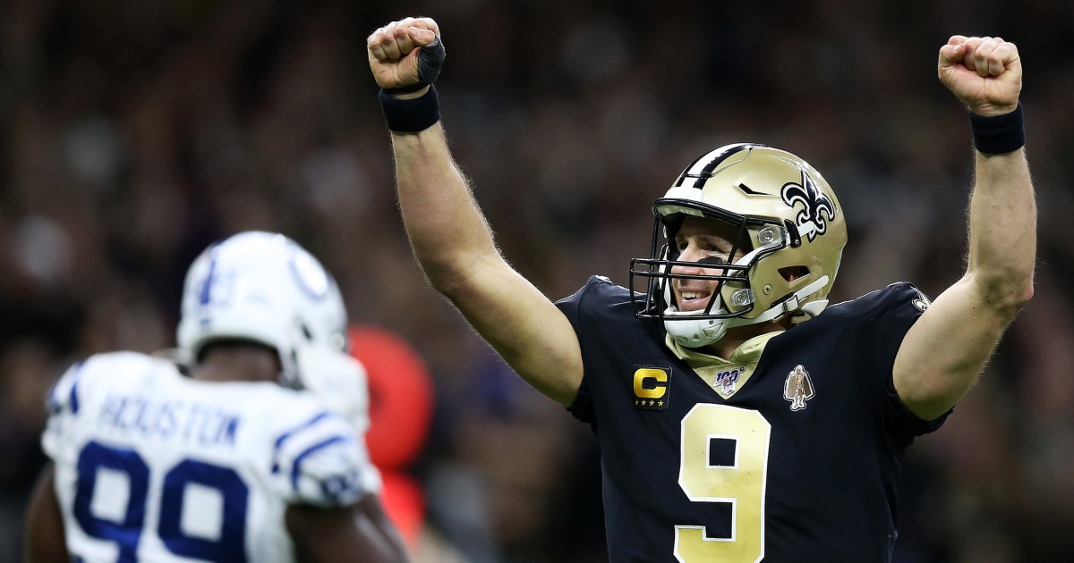 Drew Brees sets NFL all-time touchdown pass record as Saints crush ...