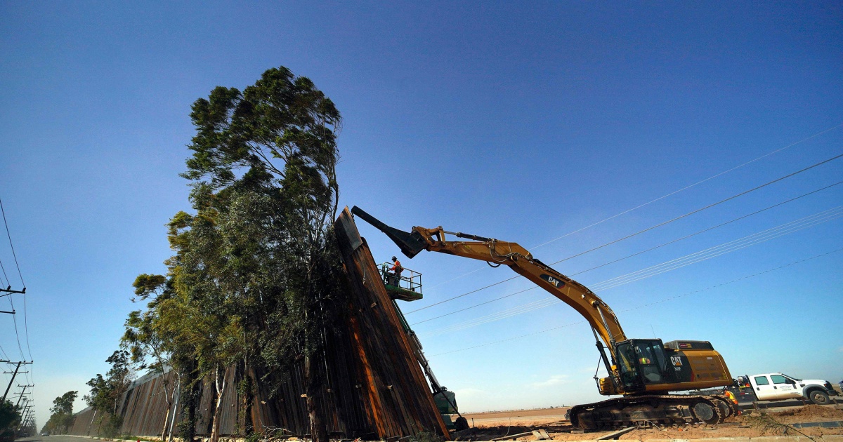 Portions of California border wall wilt and fall into Mexico after high ...