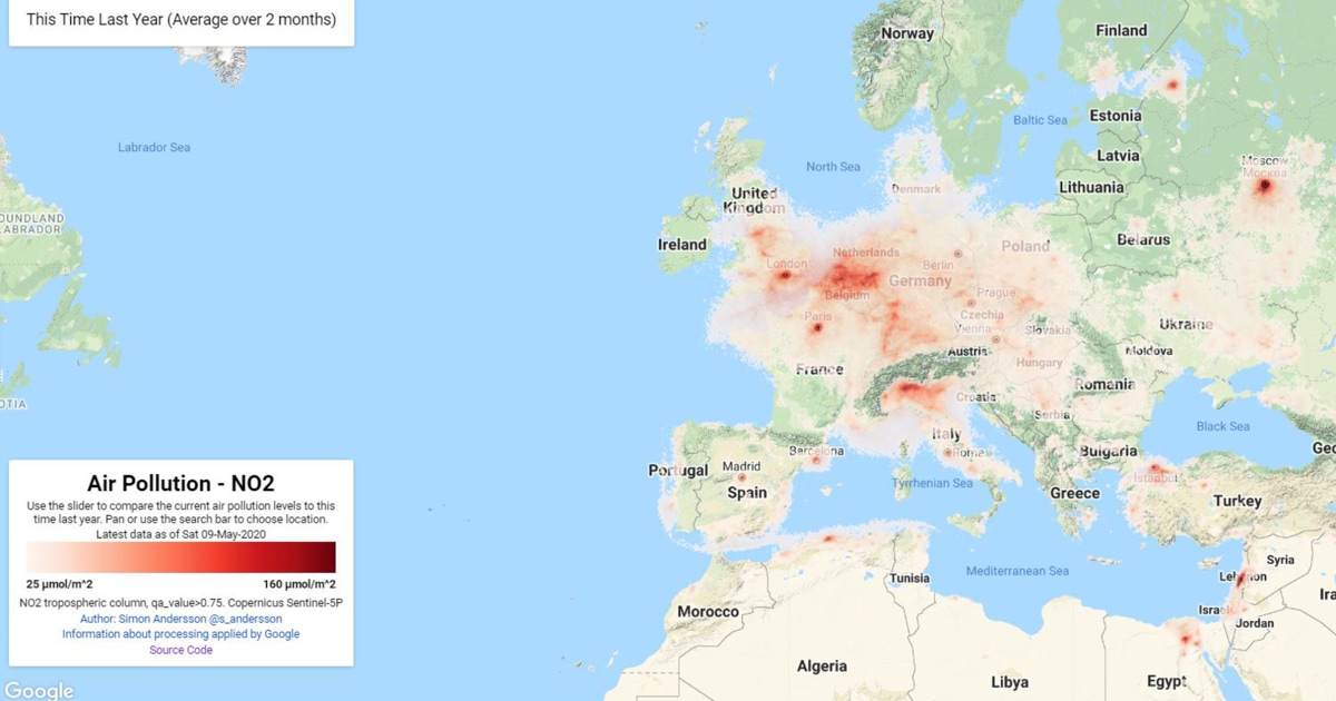 Yes, there is less pollution, and a map shows it