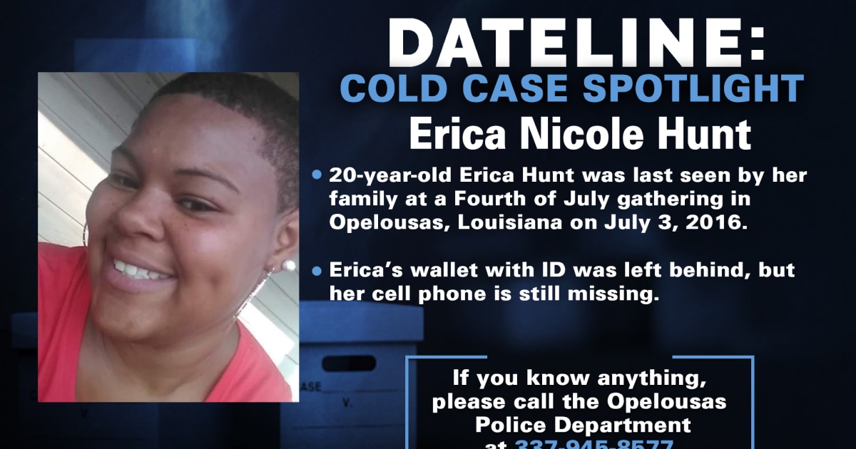 Mother, sister refuse to give up search for Erica Nicole Hunt four years after she disappeared ...