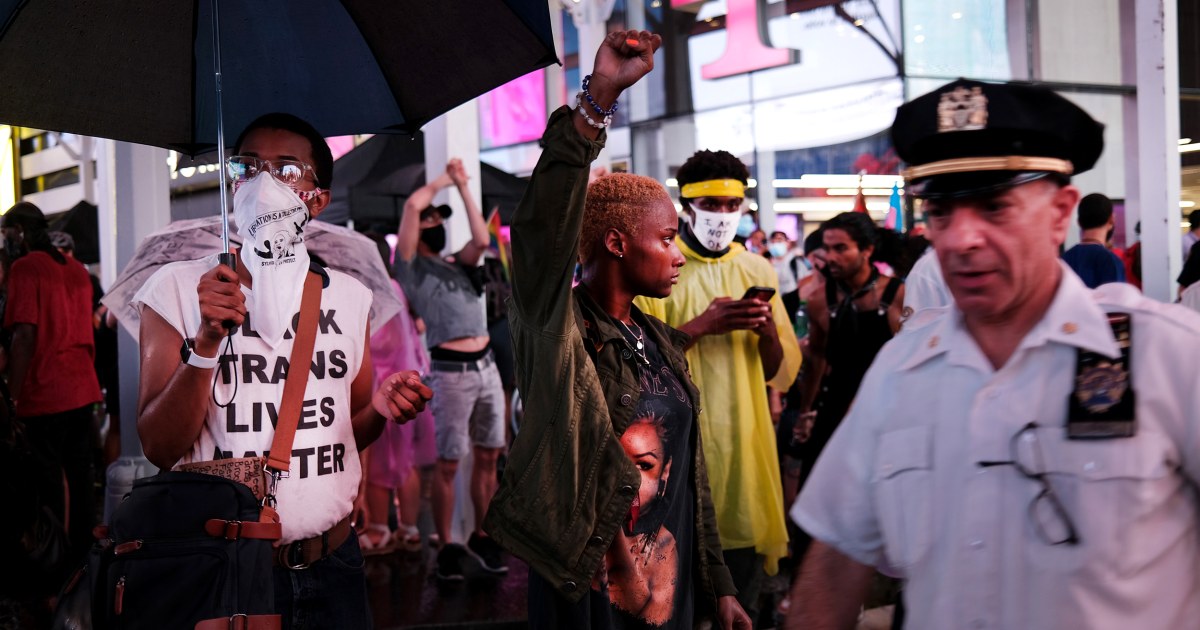 Video shows car plowing through protesters in Times Square
