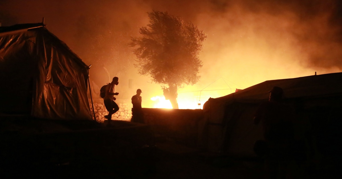Fire tears through Greece's largest refugee camp, leaving thousands ...