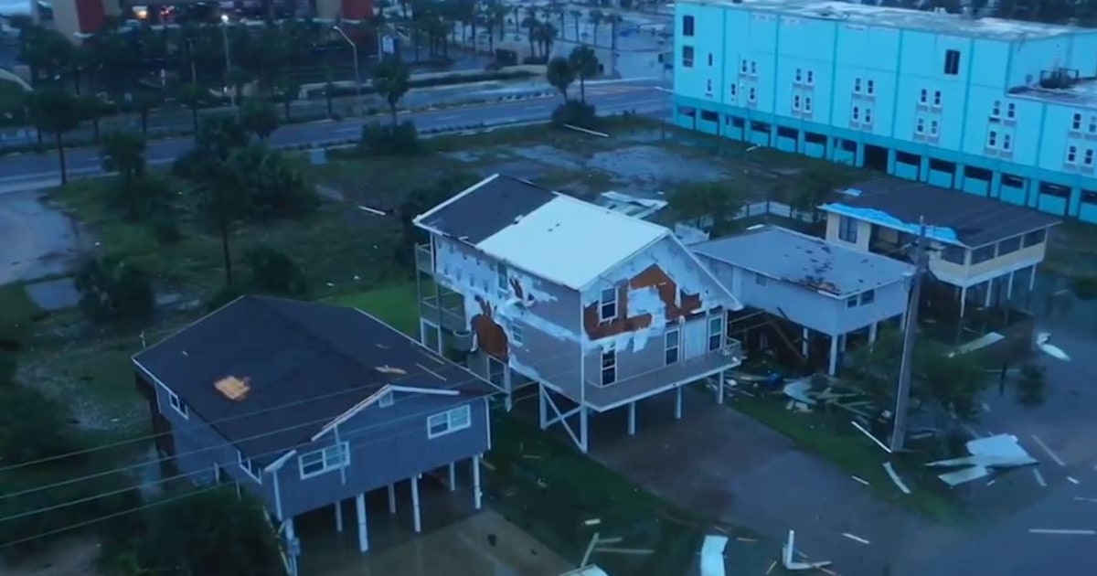 Drone video shows extensive damage in Alabama as Hurricane Sally makes ...