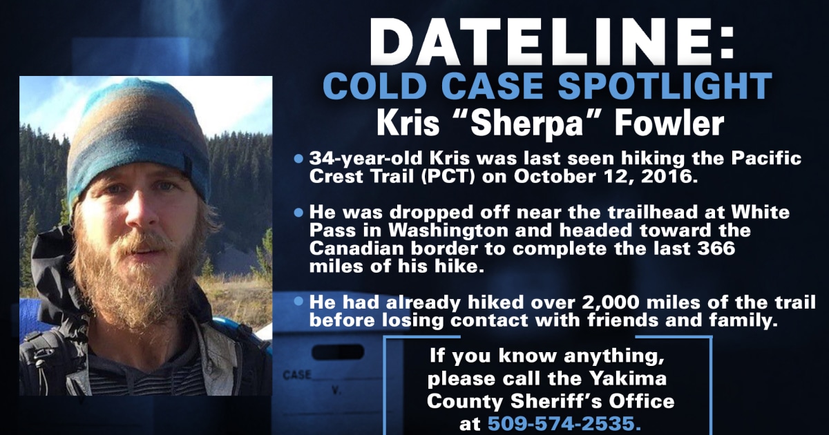 Stepmother continues search for hiker Kris "Sherpa" Fowler who vanished ...