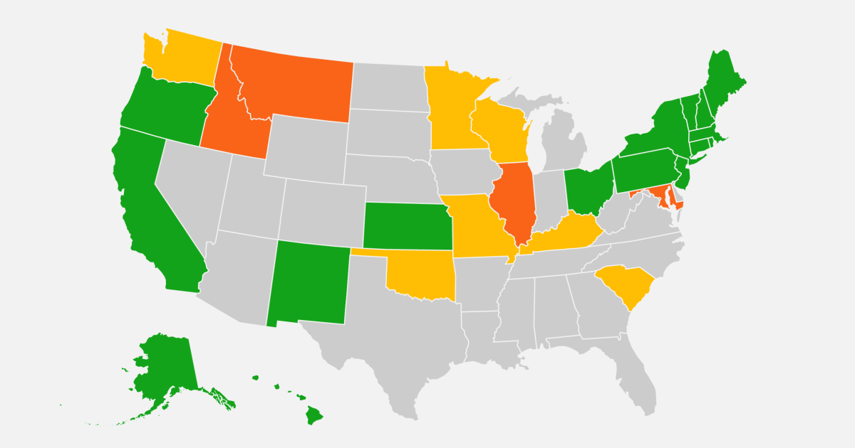 Map Coronavirus Travel Restrictions By State Map Coronavirus Travel Restrictions By State