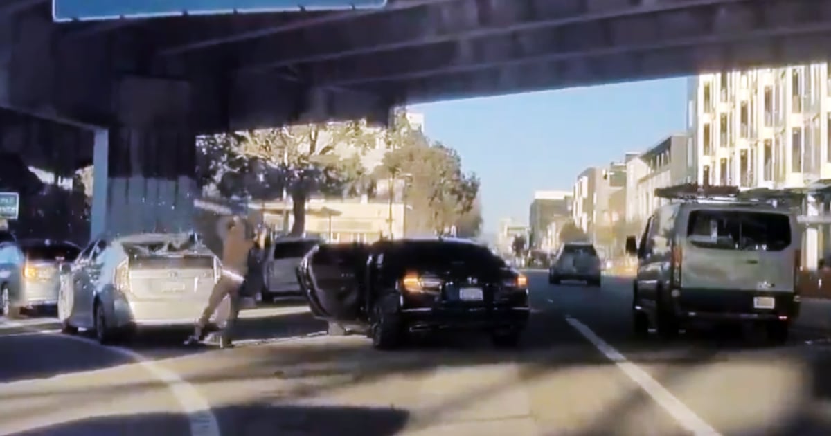 Robbery on San Francisco freeway captured in now-viral video