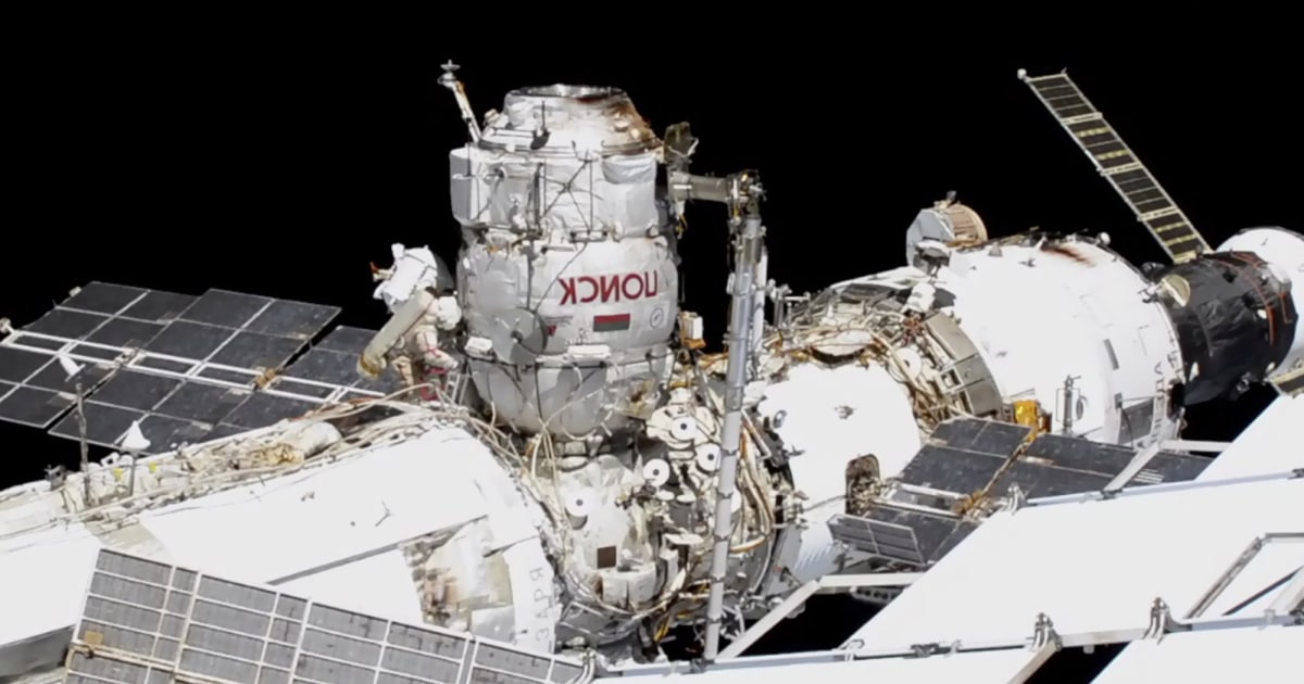 Spacewalking astronauts prep for 2021 arrival of Russian lab
