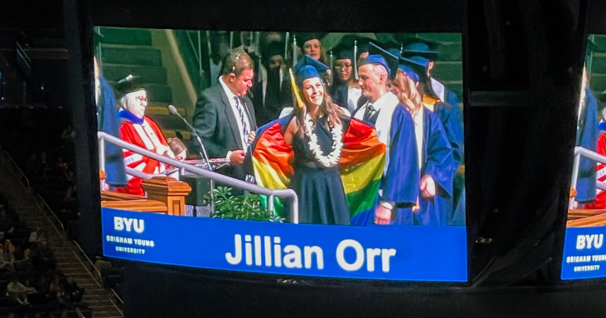 Student reveals rainbow flag under graduation gown in protest of BYU's ...