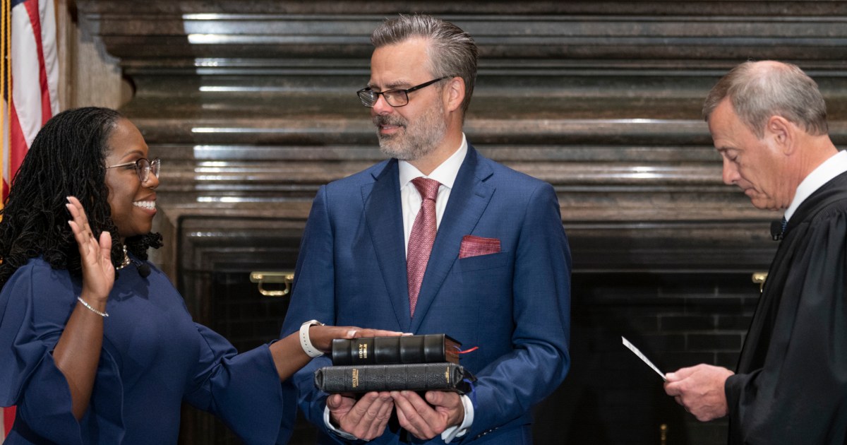 Ketanji Brown Jackson sworn in as first Black woman on the Supreme Court Ketanji Brown Jackson sworn in as first Black woman on the Supreme Court