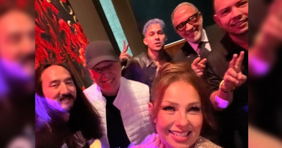 Thalia festejó su cumple 51 con sus amigos Tainy, Steve Aoki y los Estefan