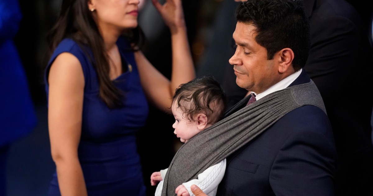 Rep. Jimmy Gomez takes his baby to the Capitol during House speaker ...