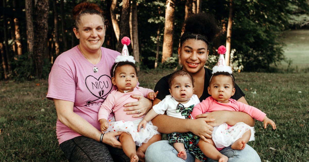 Enfermera adopta a madre adolescente de trillizos